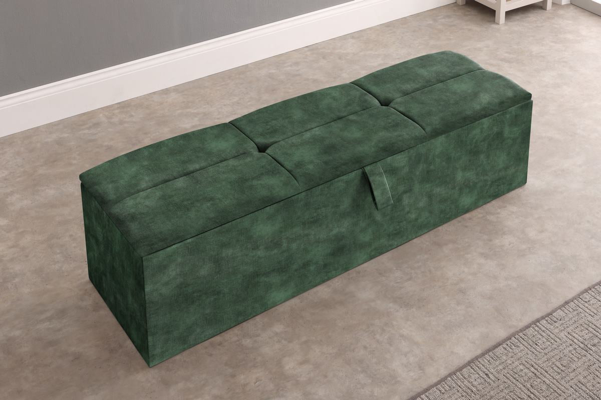 Cubed Ottoman Storage Box - Emerald Coniston – Sonno
