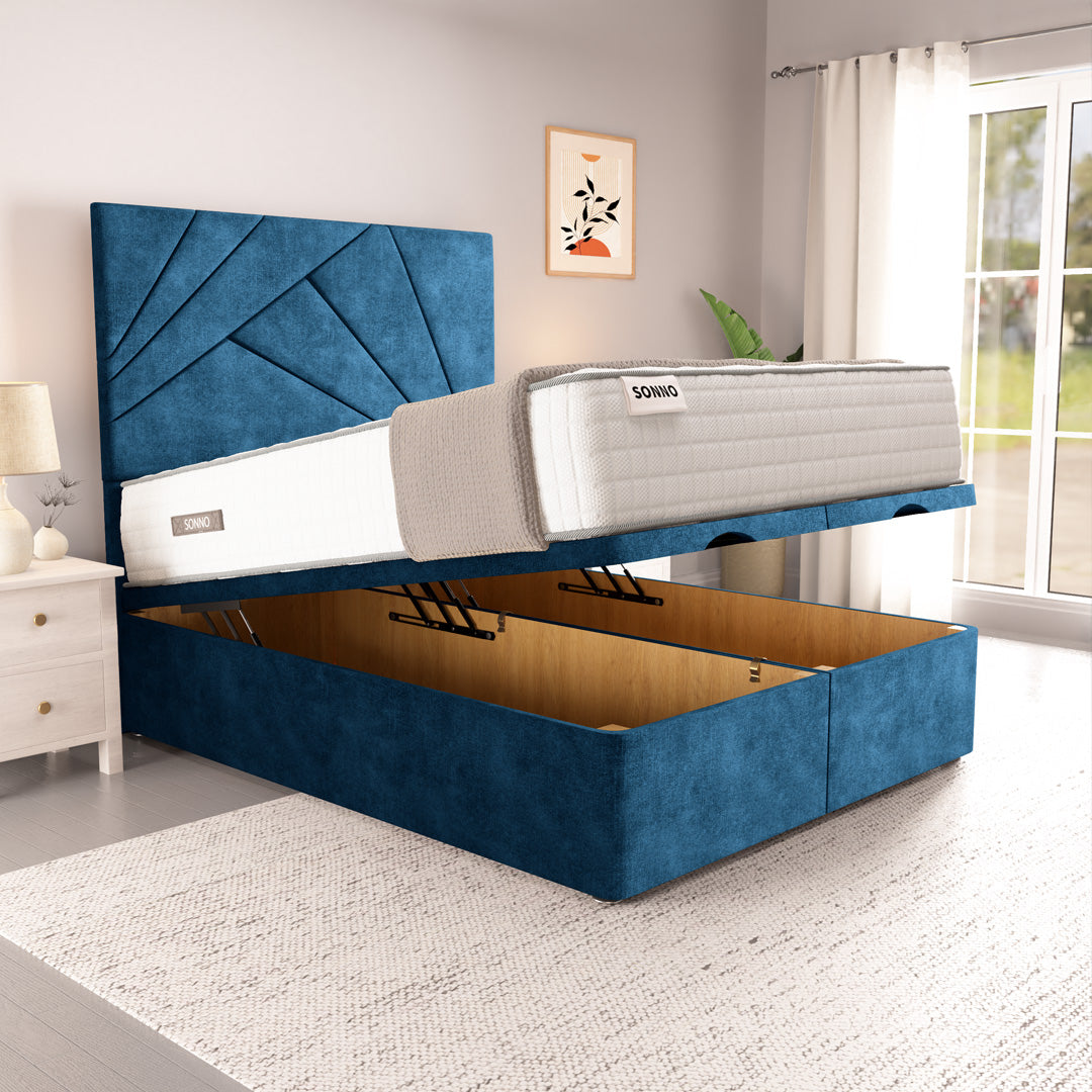 San Diego Ottoman Divan Bed - Blue Coniston – Sonno