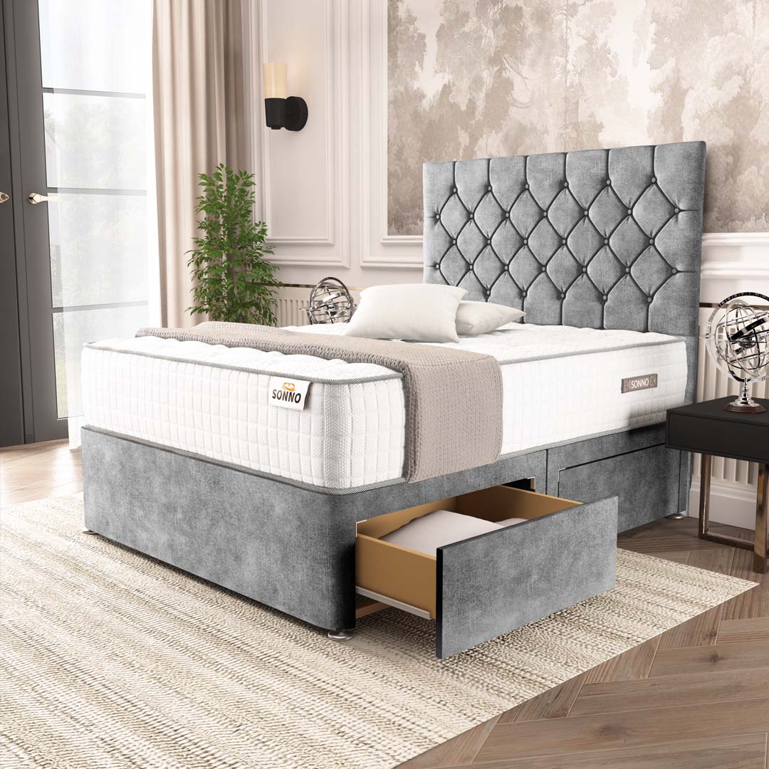 Seville Chesterfield Divan Bed - Armour Coniston – Sonno