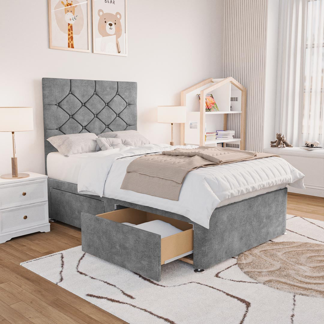 Seville Kids Chesterfield Divan Bed - Armour Coniston – Sonno