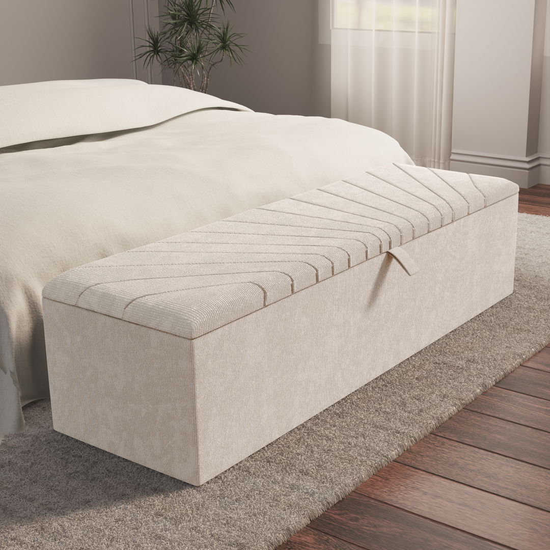 Sunrise Ottoman Storage Box - Cream Naples – Sonno