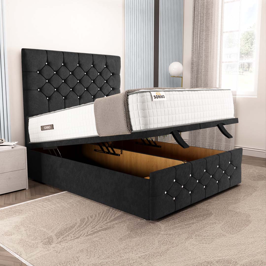 Suva Ottoman Divan Bed - Black Naples – Sonno