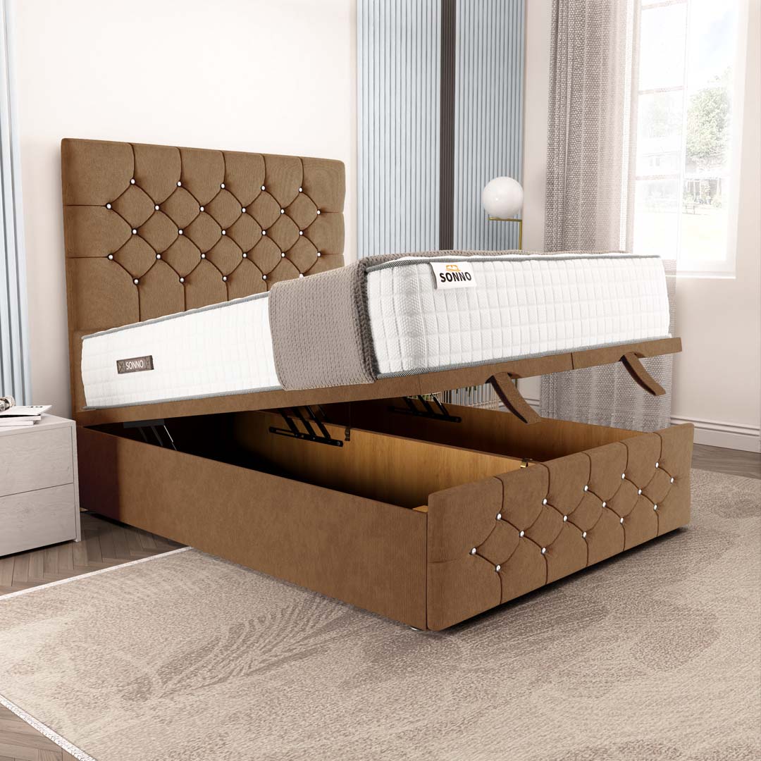 Suva Ottoman Divan Bed - Mink Naples – Sonno
