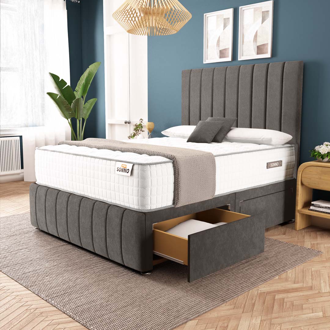 Sydney Divan Bed - Slate Grey Naples – Sonno