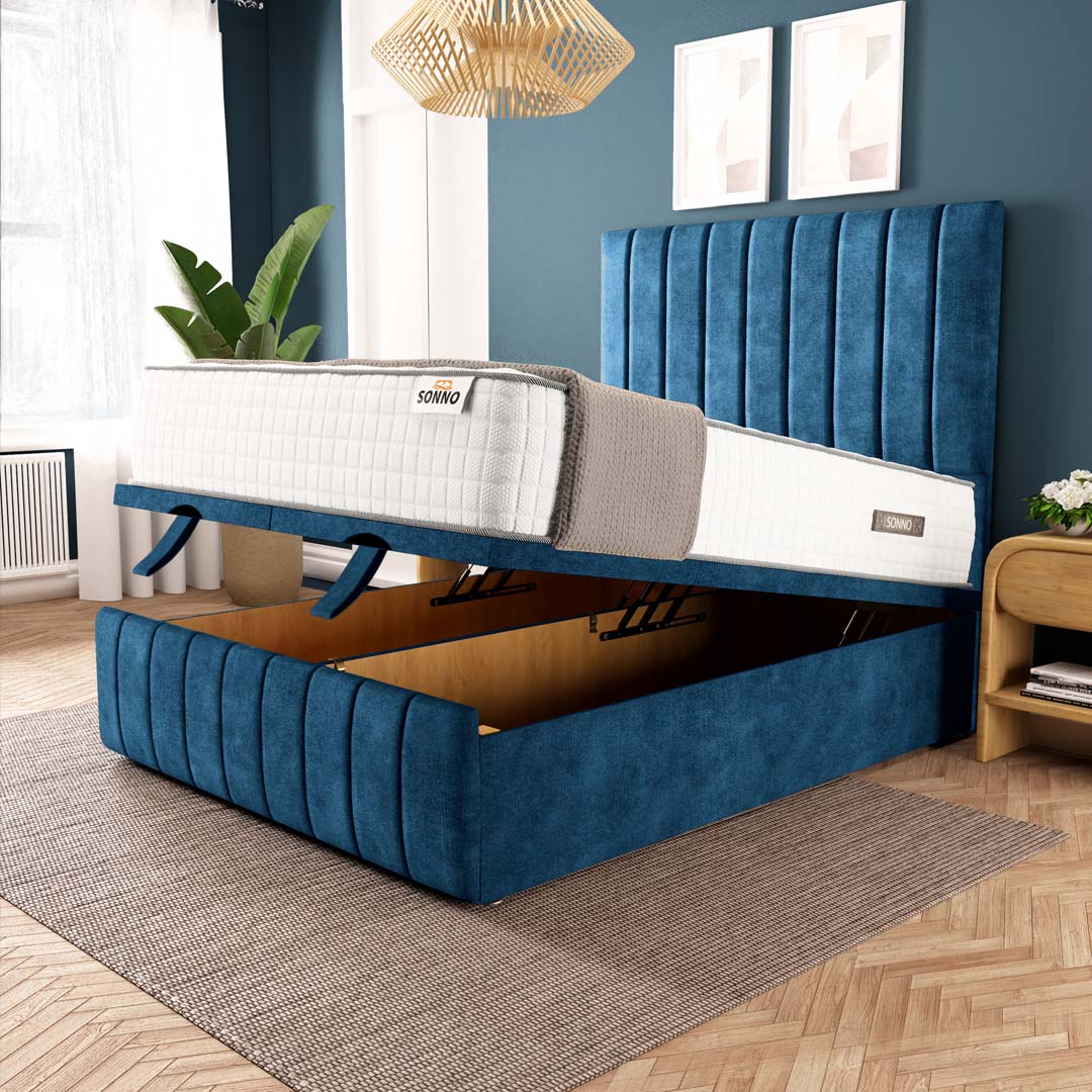 Sydney Ottoman Divan Bed - Blue Coniston – Sonno