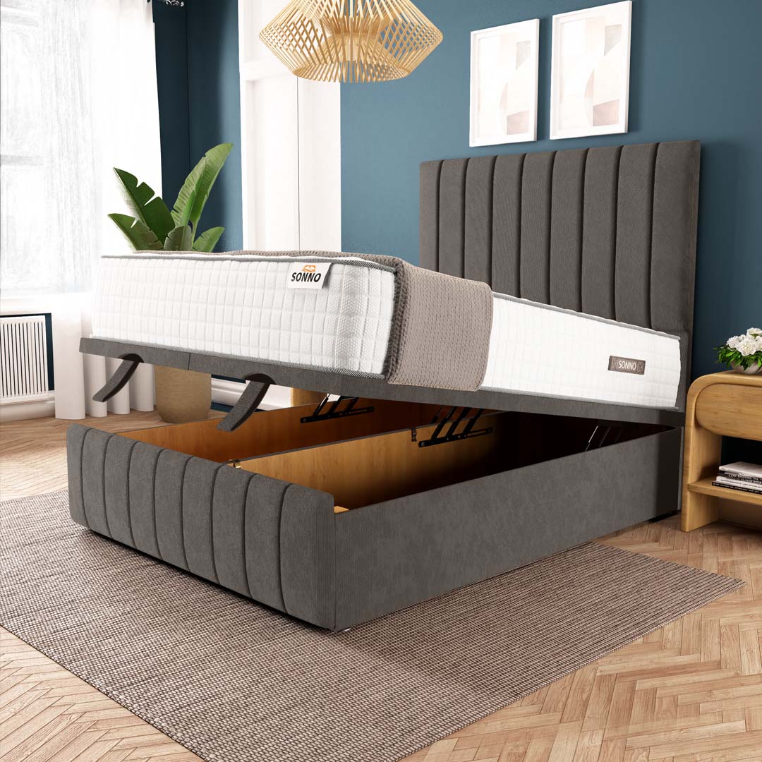 Sydney Ottoman Divan Bed - Slate Grey Naples – Sonno