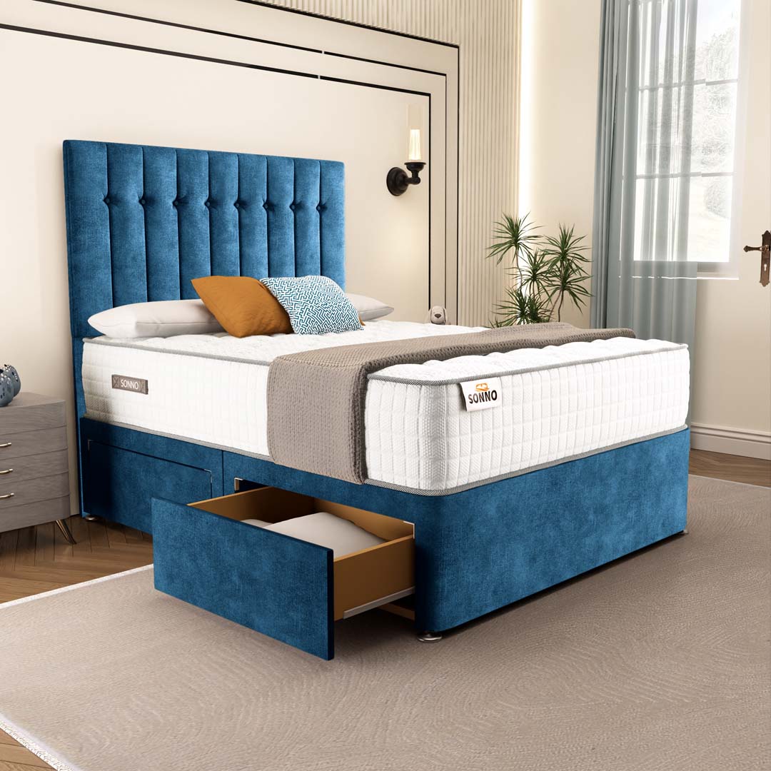 Tokyo Divan Bed - Blue Coniston – Sonno