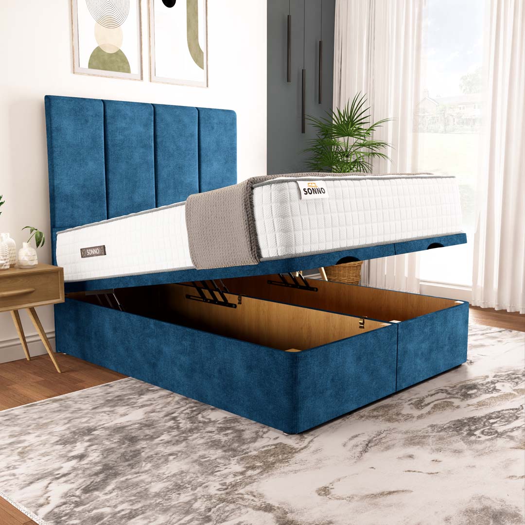 Victoria Ottoman Divan Bed - Blue Coniston – Sonno