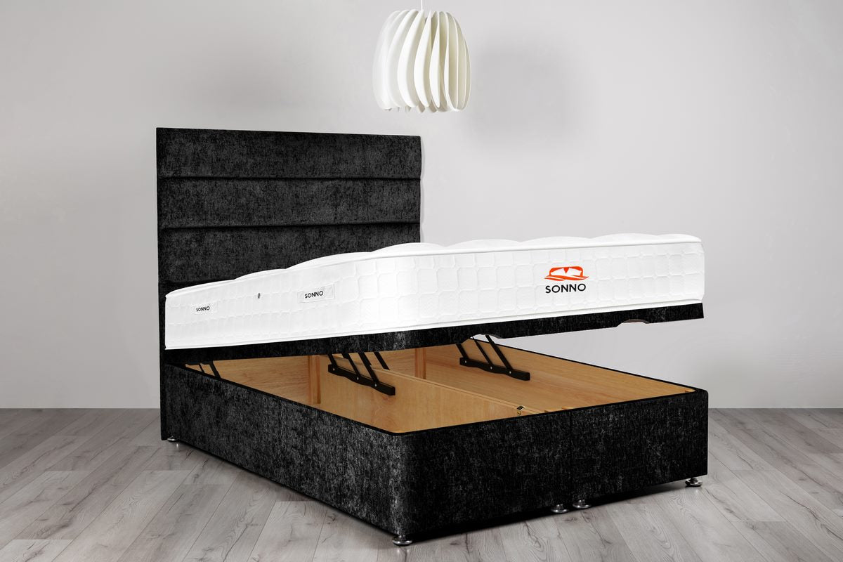Athens Ottoman Divan Bed - Black Chenille – Sonno